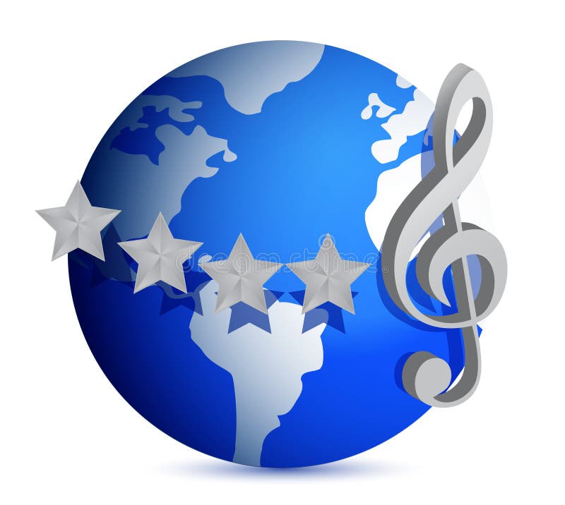 Internet music world notes stock illustration. Illustration of wide ...