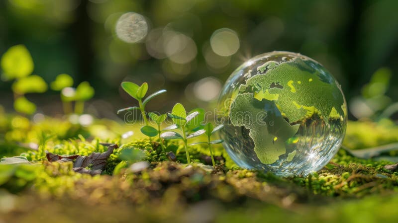 The Globe in Nature. AI Generated Stock Image - Image of green ...