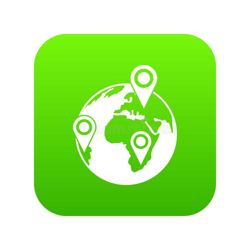 Globe of Network Icon Digital Green Stock Vector - Illustration of ...