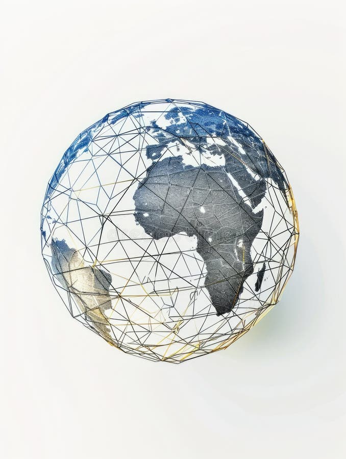 Globe with a Network of Lines Connecting it Stock Photo - Image of ...