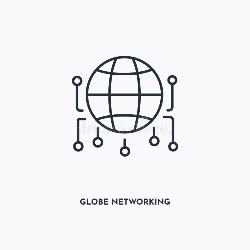Globe Networking Outline Icon. Simple Linear Element Illustration ...