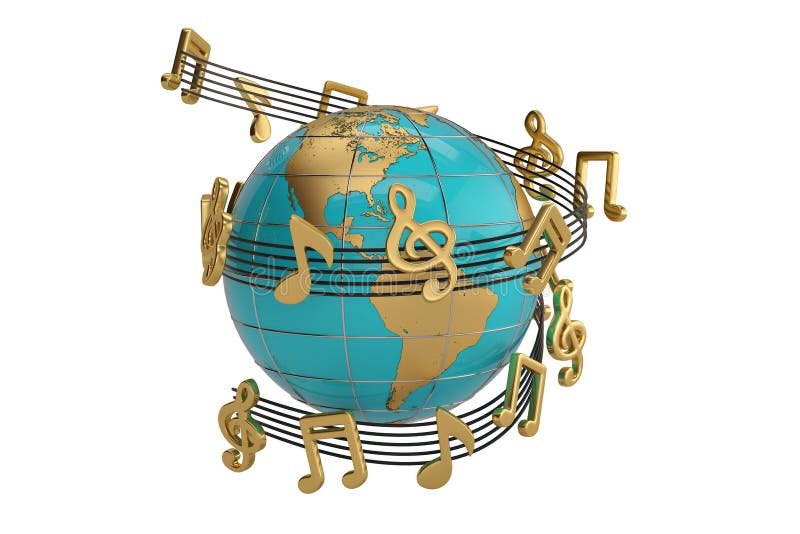 Music Notes Globe Stock Illustrations – 458 Music Notes Globe Stock ...