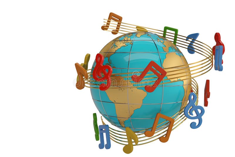 Music Notes Globe Stock Illustrations – 458 Music Notes Globe Stock ...