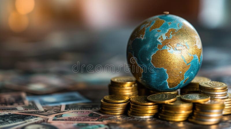 A Globe Paired with a Stack of Coins, Illustrating the Concept that ...