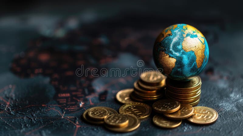 A Globe Paired with a Stack of Coins, Illustrating the Concept that ...