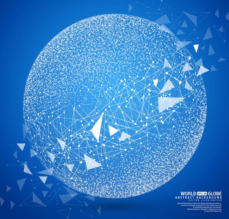 Particles Constructed the Planet Globe Stock Vector - Illustration of ...