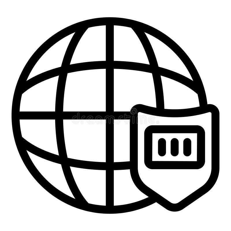 Globe with Password Protected Shield for Global Security Concept Stock ...