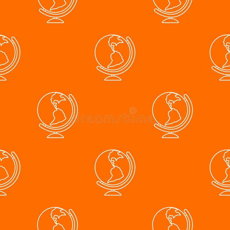 Globe Pattern Vector Orange Stock Vector - Illustration of planet ...
