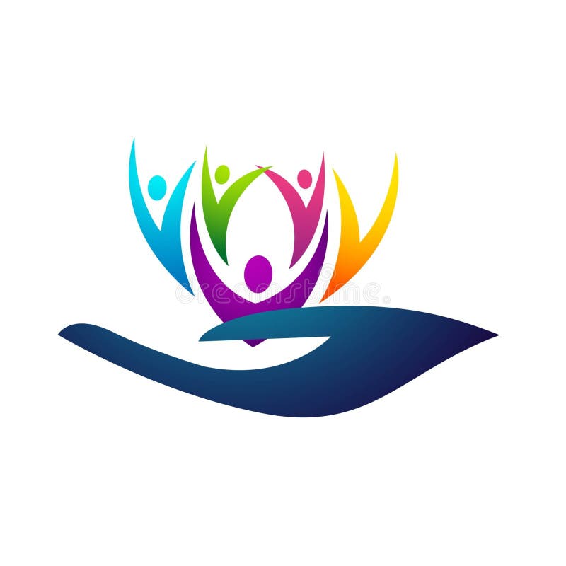 Globe People Helping Hands Care Hands Logo Icon. Stock Vector ...