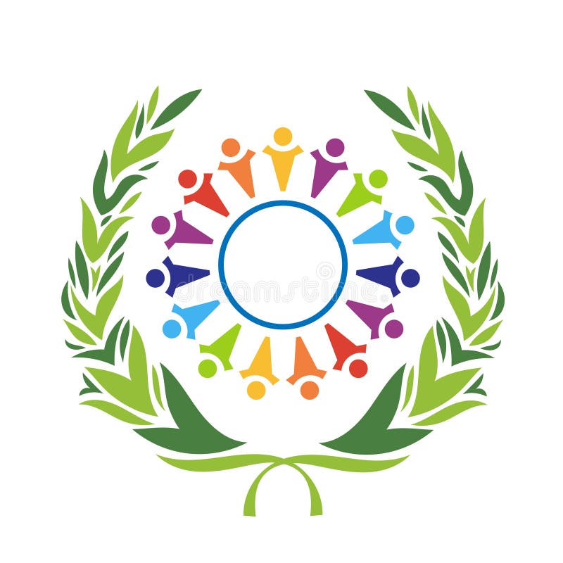 Globe People Logo Icon on White Background. Stock Illustration ...