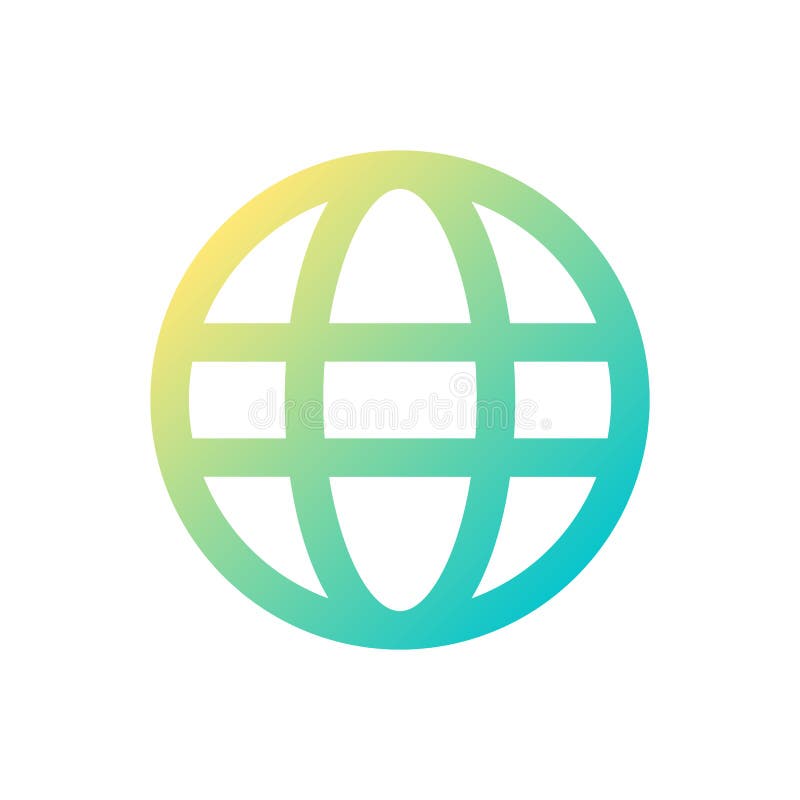 Globe Pixel Perfect Gradient Linear Ui Icon Stock Vector - Illustration ...
