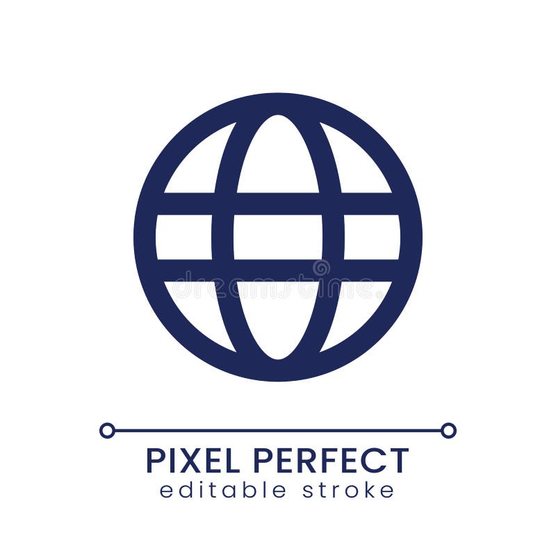 Globe Pixel Perfect Linear Ui Icon Stock Vector - Illustration of phone ...