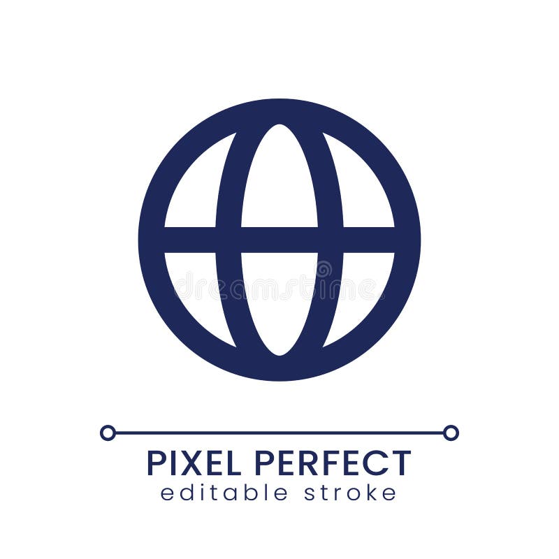 Globe Pixel Perfect Linear Ui Icon Stock Vector - Illustration of ...