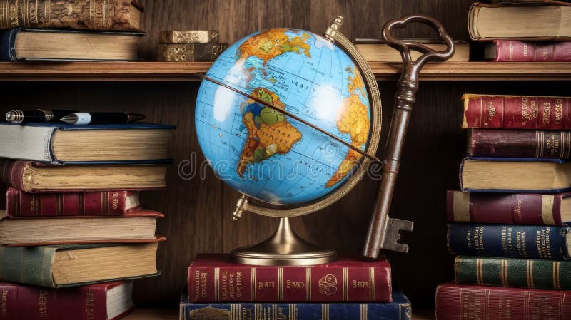 A Globe Placed on Top of Books, Representing the Connection between ...