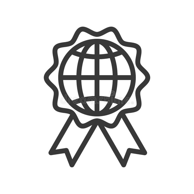 Globe or Planet Earth Icon on Badge Stock Vector - Illustration of ...