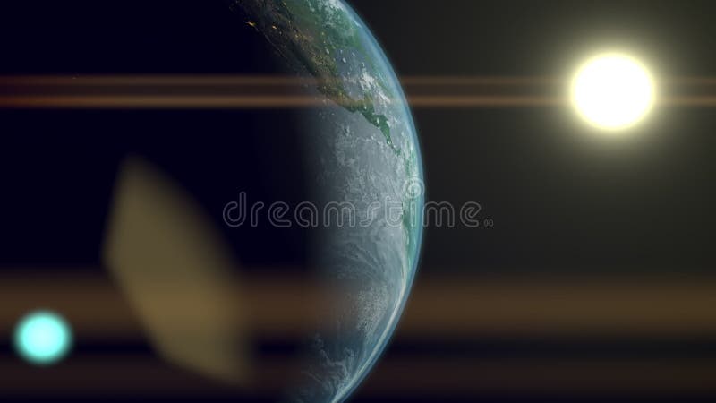 The Rotating Earth View from Satellite into the Space Stock Footage ...
