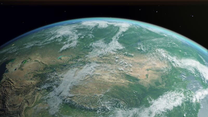 Zoom out from the Earth stock footage. Video of astronomy - 268807218