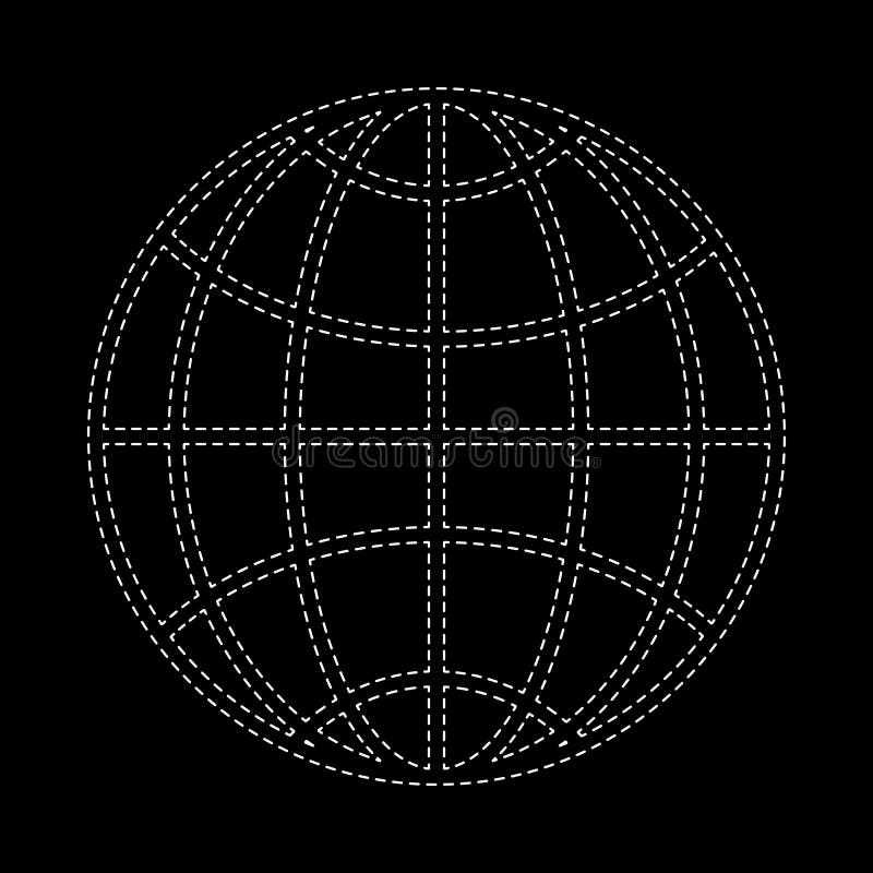 White Dash Square Seamless on Black Background. Vector Illustration ...