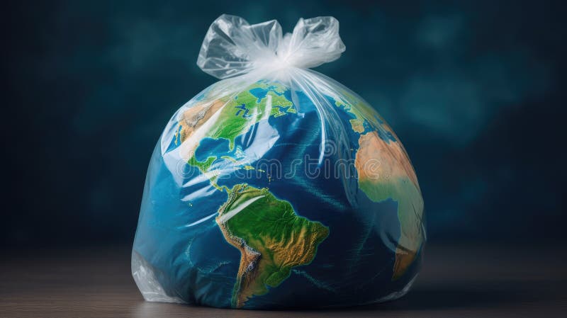 Globe in a Plastic Bag Environmental Protection Concept AI Generated ...