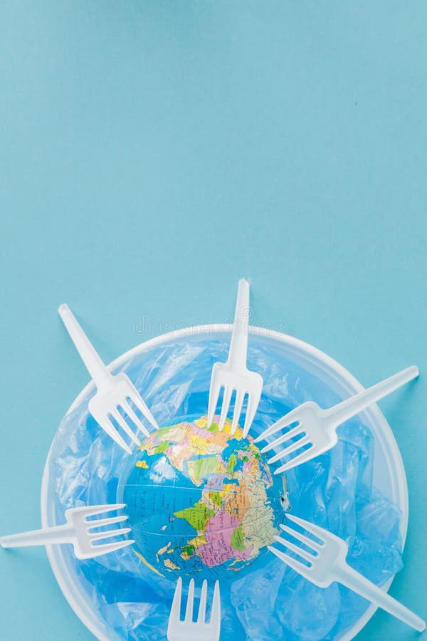 Globe on a Plastic Plate. the Concept of Ecology, Land Conservation ...