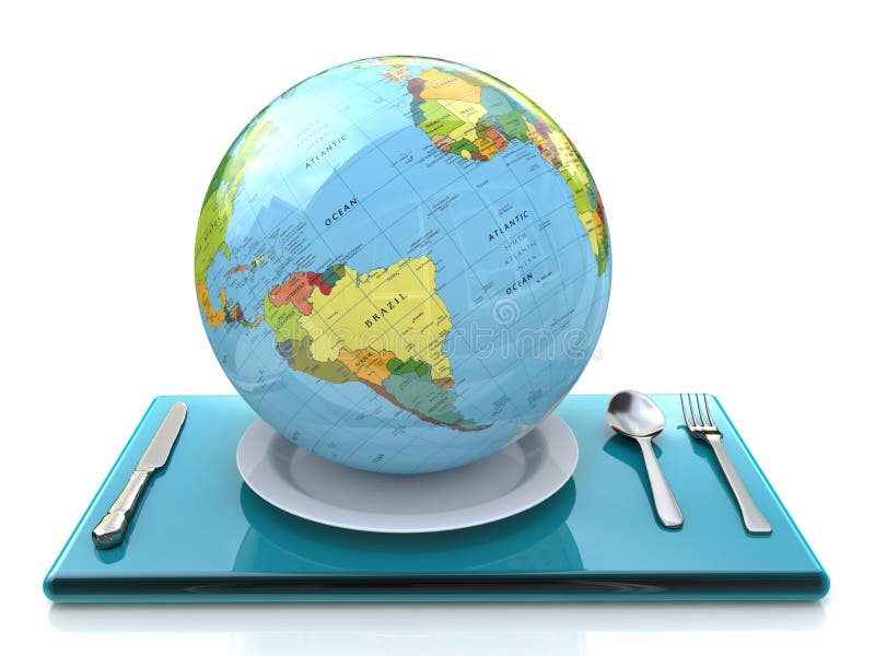 Globe on a plate stock illustration. Illustration of dish - 35278608