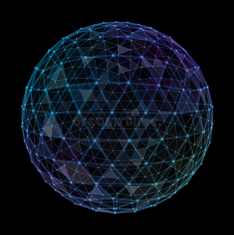 Point, Line, Surface Composed of Circular Graphics, Global Network ...