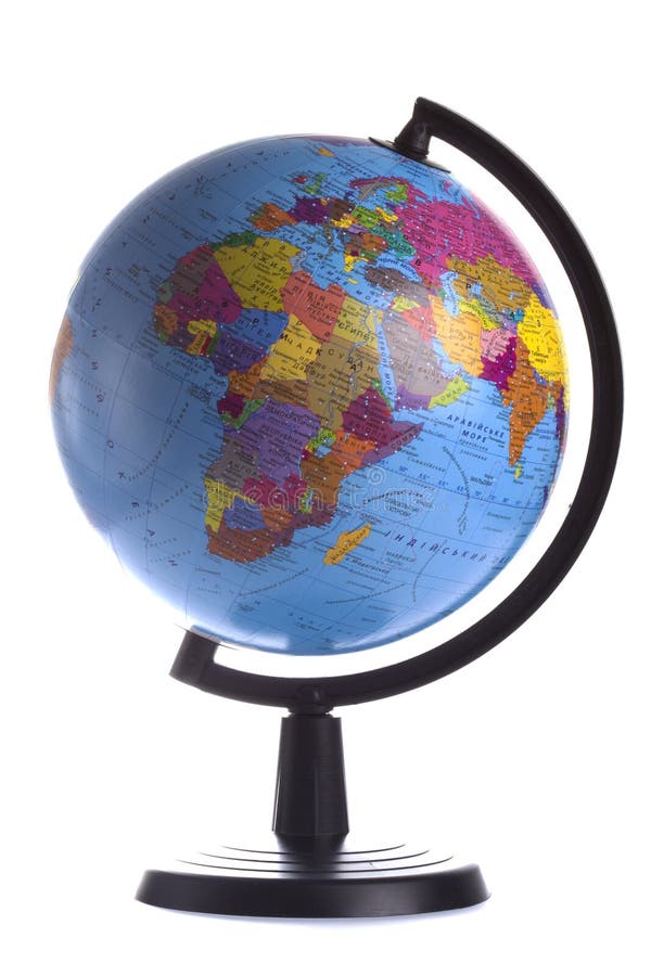 Globe Political Map of the World on a Dark Background Stock Image ...