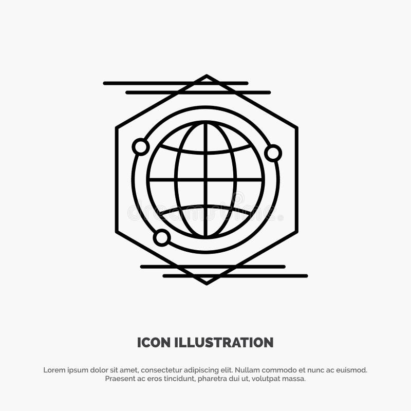 Globe, Polygon, Space, Idea Line Icon Vector Stock Vector ...