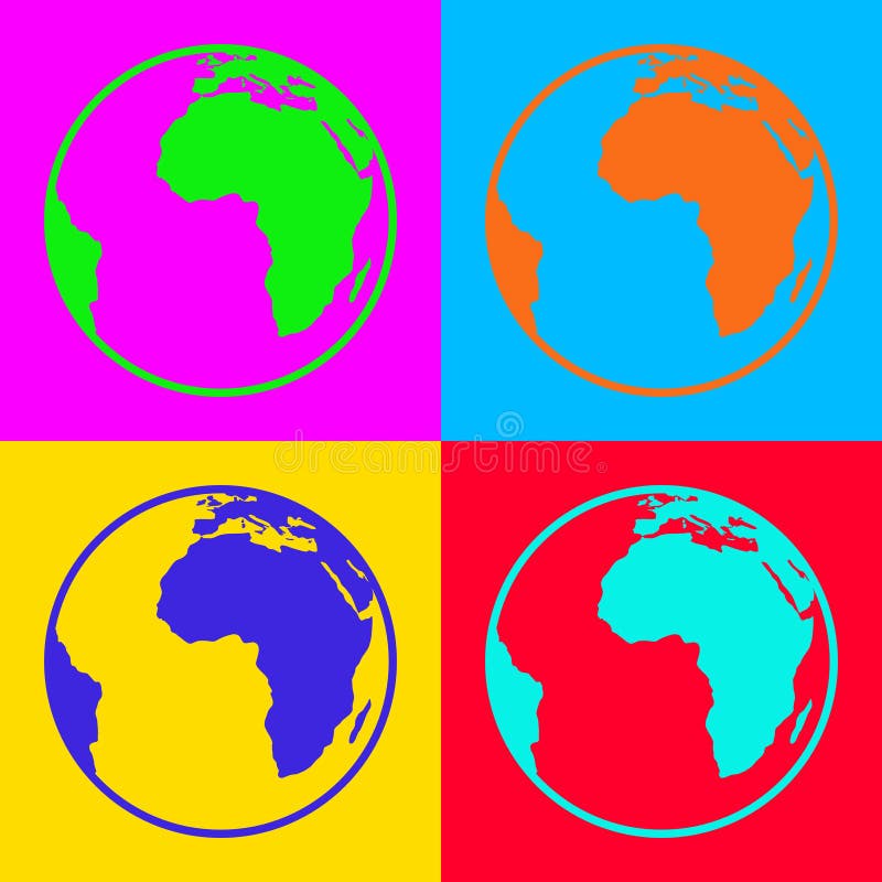 The earth globe pop art stock vector. Illustration of travel - 9605621