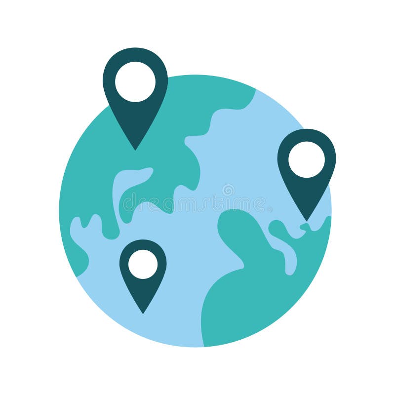 Globe and position mark stock vector. Illustration of nature - 220625451