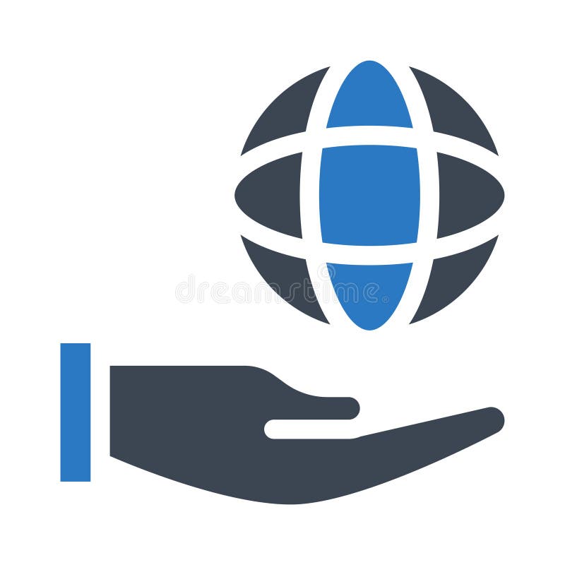 Protection Globe Glyph Color Flat Vector Icon Stock Illustration ...
