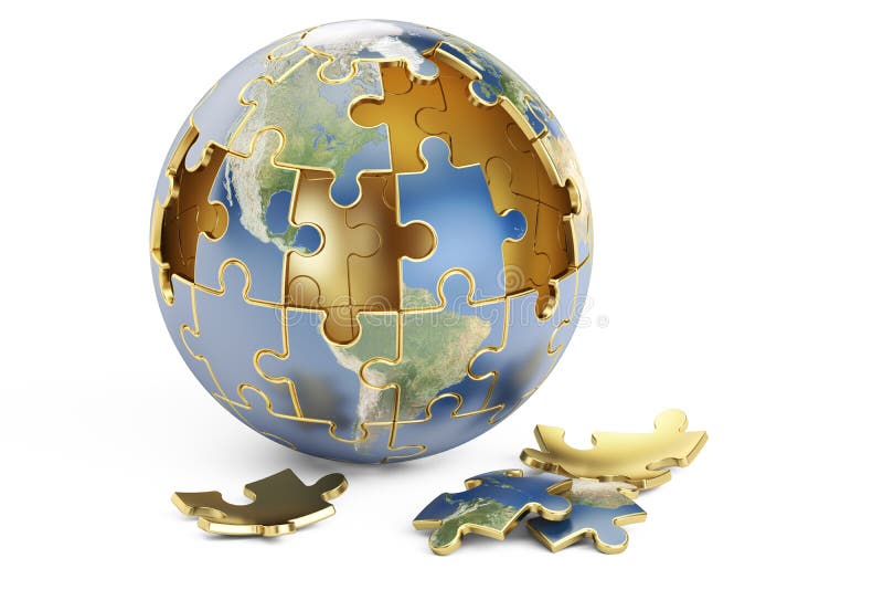 Global puzzles map stock illustration. Illustration of light - 2110930