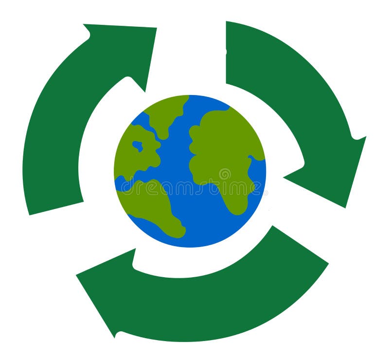 Globe and Recycle Save Earth Illustration Stock Vector - Illustration ...