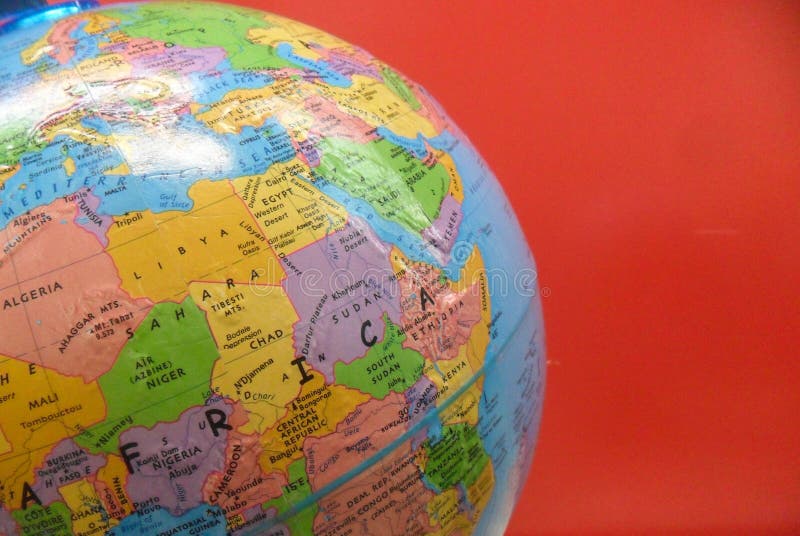 Globe in Red Background stock image. Image of education - 61535355