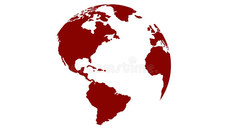 Vector 3d Globe Red World Map on White Background Stock Illustration ...