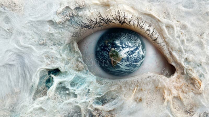 Globe Reflection in a Human Eye Macro Shot, Conveying Global ...
