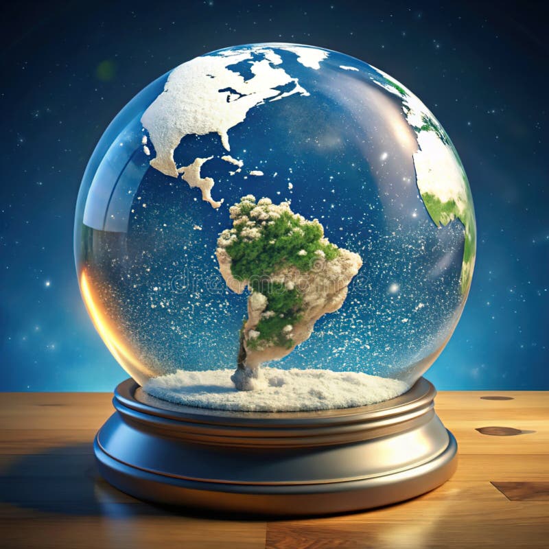 Globe Reimagined As a Snow Globe Stock Illustration - Illustration of ...