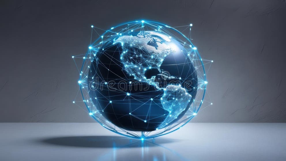 Globe Representing a Network of Connected Lines that Symbolize Global ...