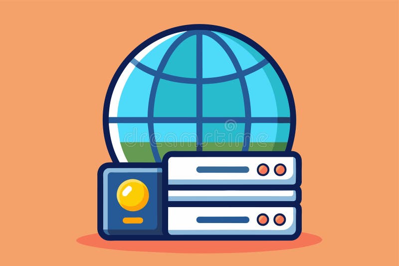 A Globe Resting on Top of a Pile of Books, Web Hosting Icon and Earth Globe Image, Simple and ...