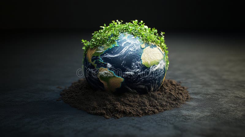 A Globe with Rich Soil and Lush Greenery Represents the Importance of ...