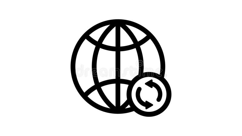Globe with Rotating Arrow, Animated Icon on Transparent Background ...