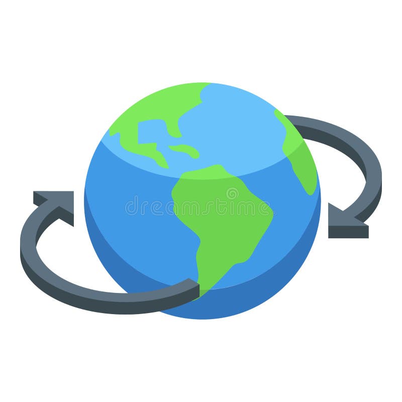 Globe Rotation Icon Isometric Vector. World Earth Stock Vector ...