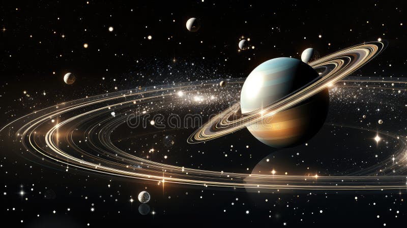 Globe Saturn Galactic Elegance Stock Illustration - Illustration of ...