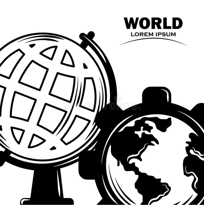 Globe School and Map in Gear Work World Concept Stock Vector ...