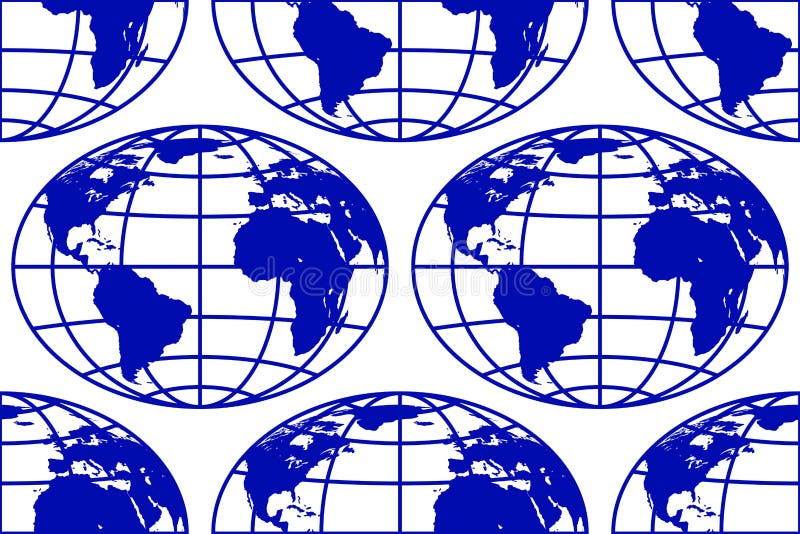 Abstract Seamless Pattern With Earth Globes Stock Illustration ...