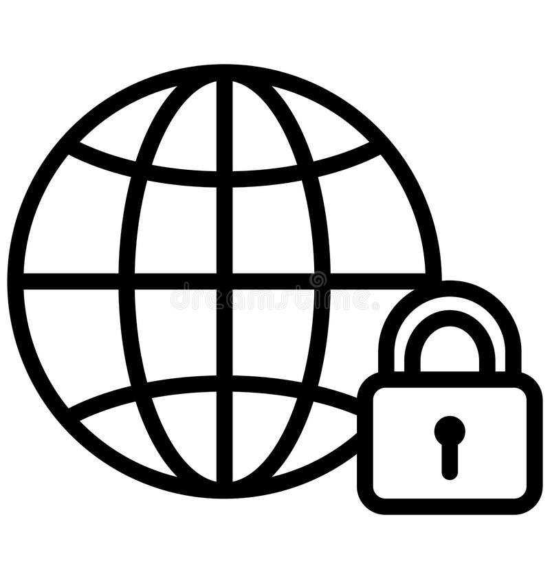 Globe Secure Isolated Vector Icon That Can Be Very Easily Edit Or Modified Globe Secure