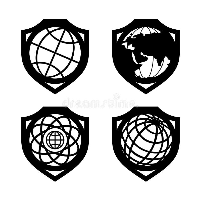 Globe security set stock illustration. Illustration of earth - 42406629