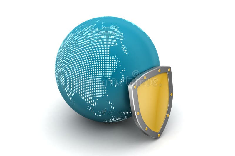 Security shield with cloud stock illustration. Illustration of proceed ...