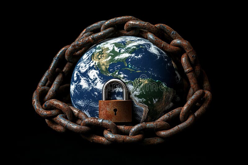 The Globe is Shackled by Chains Symbolizing Worldwide Oppression and ...