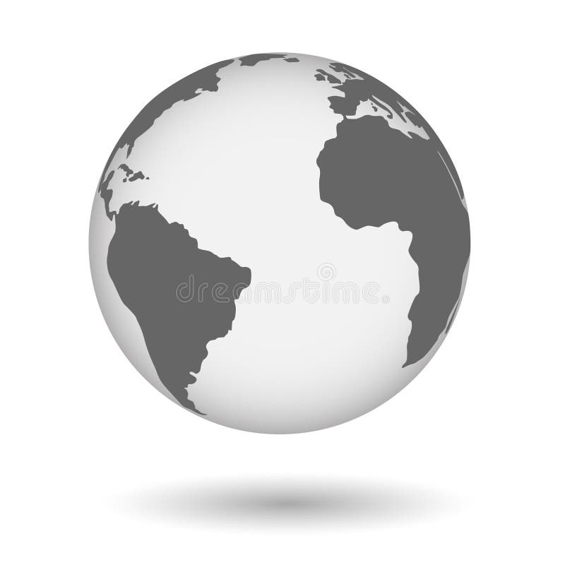 Globe Shape in Realistic Style with Shadow Stock Vector - Illustration ...
